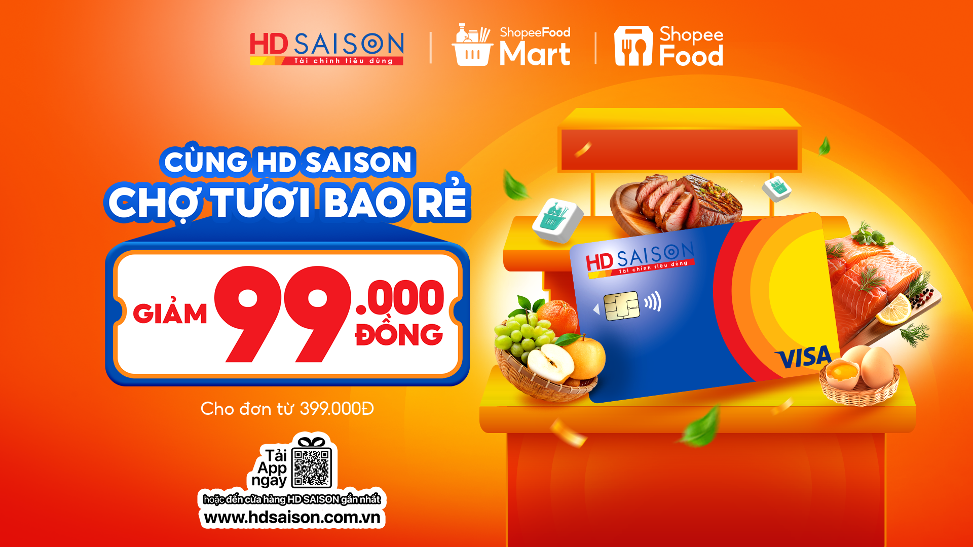 Cùng HD SAISON – Chợ tươi bao rẻ giảm 99.000 đồng